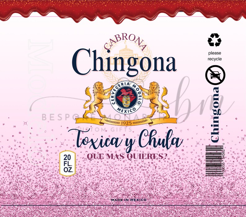DIGITAL Chingona With Chamoy Drip Modelo 20 Oz Tumbler Wrap - Etsy