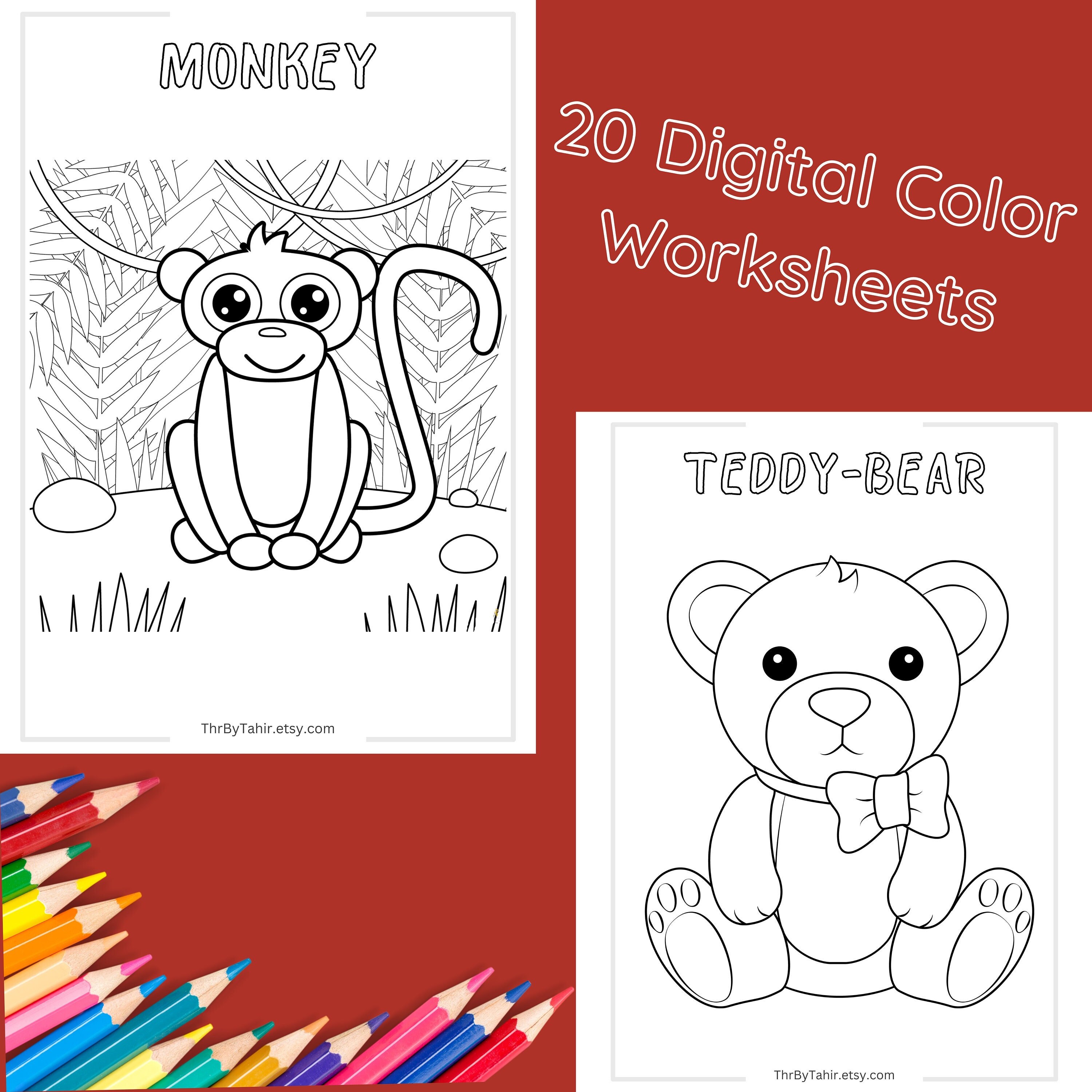 20 Printable Coloring Animals Pages for Kids Wildlife Coloring ...
