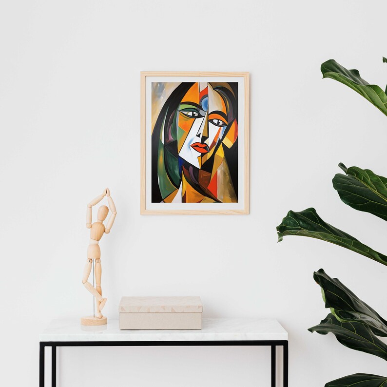 Abstract Woman Face Painting, Printable Wall Art, Colorful Wall Poster ...
