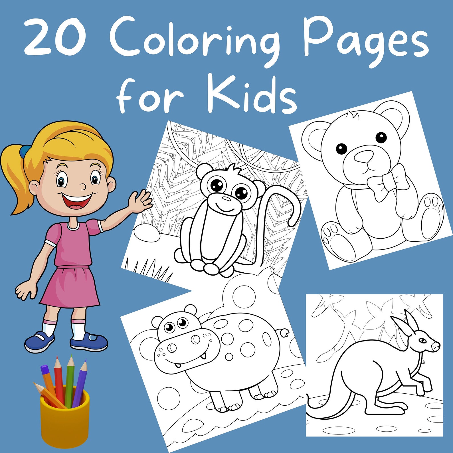 20 Printable Coloring Animals Pages for Kids - Wildlife Coloring ...