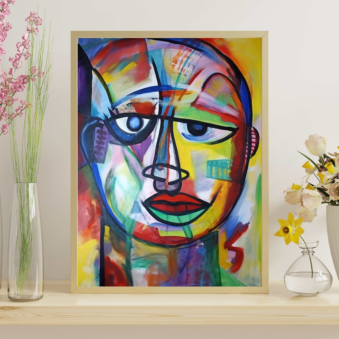 Abstract Woman Face Painting, Abstract Printable Wall Art, Abstract ...
