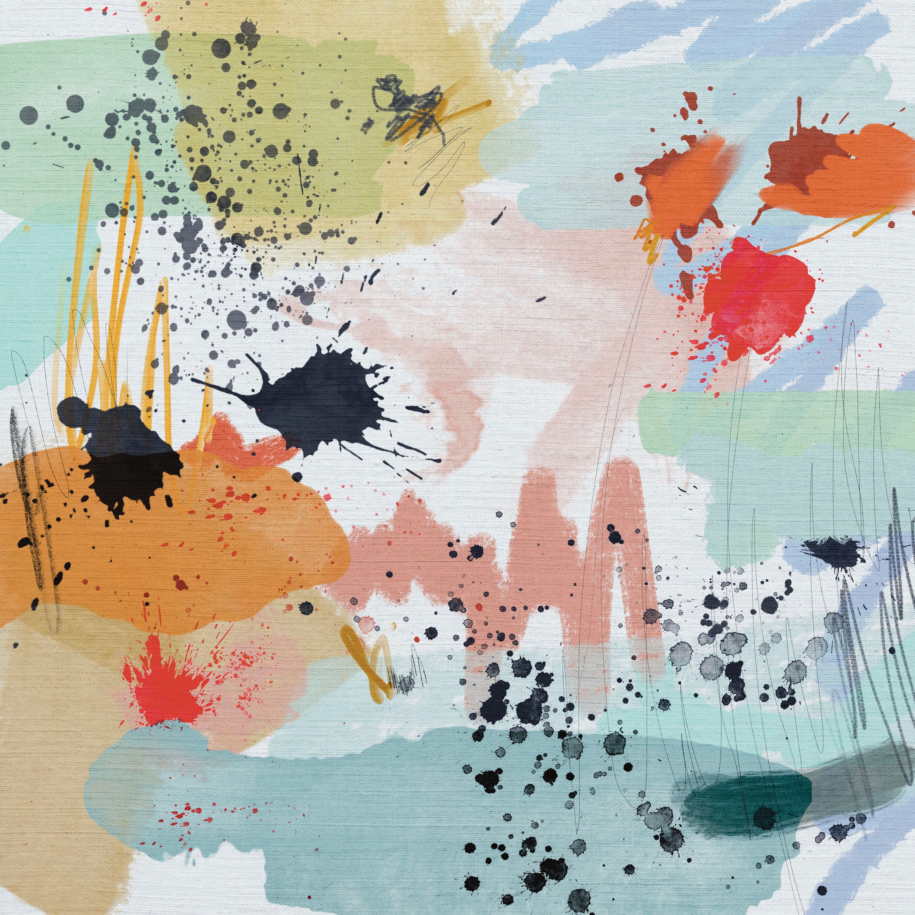 Printable Abstract Wall Art Downloadable Painting Modern Colorful Blue ...