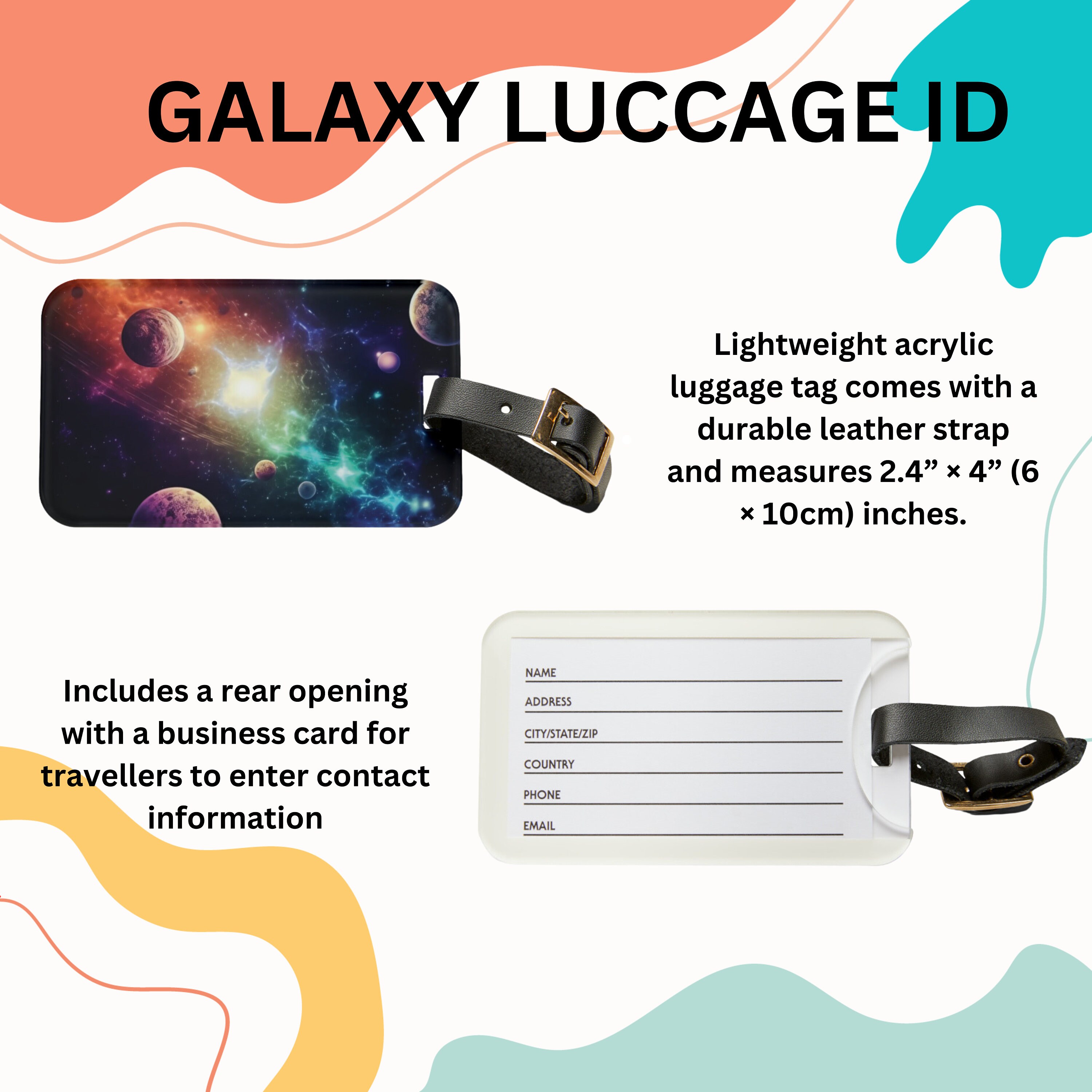 Galaxy Luggage Name Tag Outer Space Luggage ID for Suitcase - Etsy