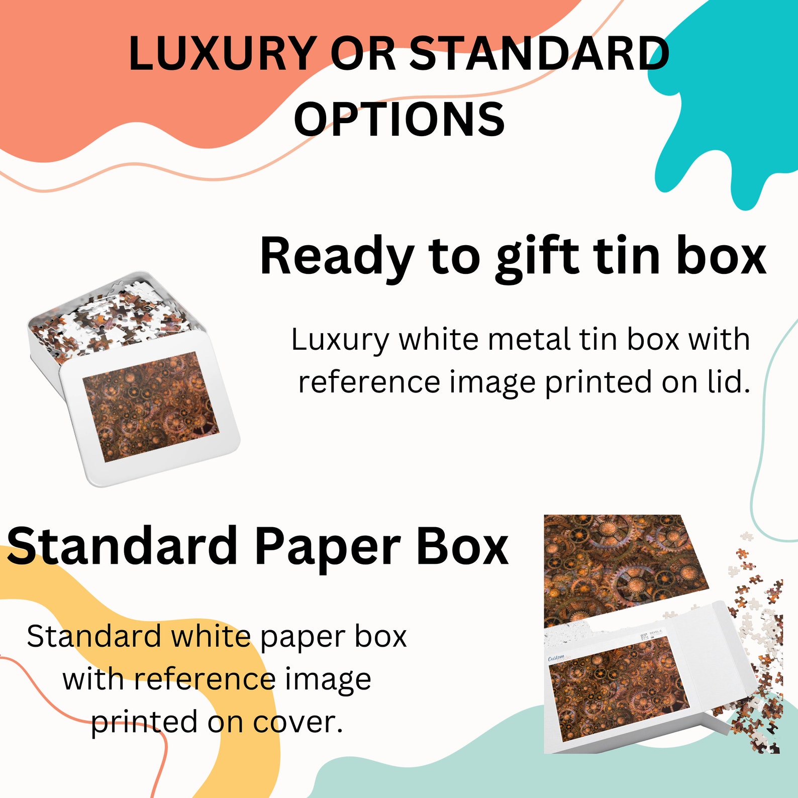 Impossible Jigsaw Puzzle, Steampunk Engine Cogs Puzzle in a Tin or ...