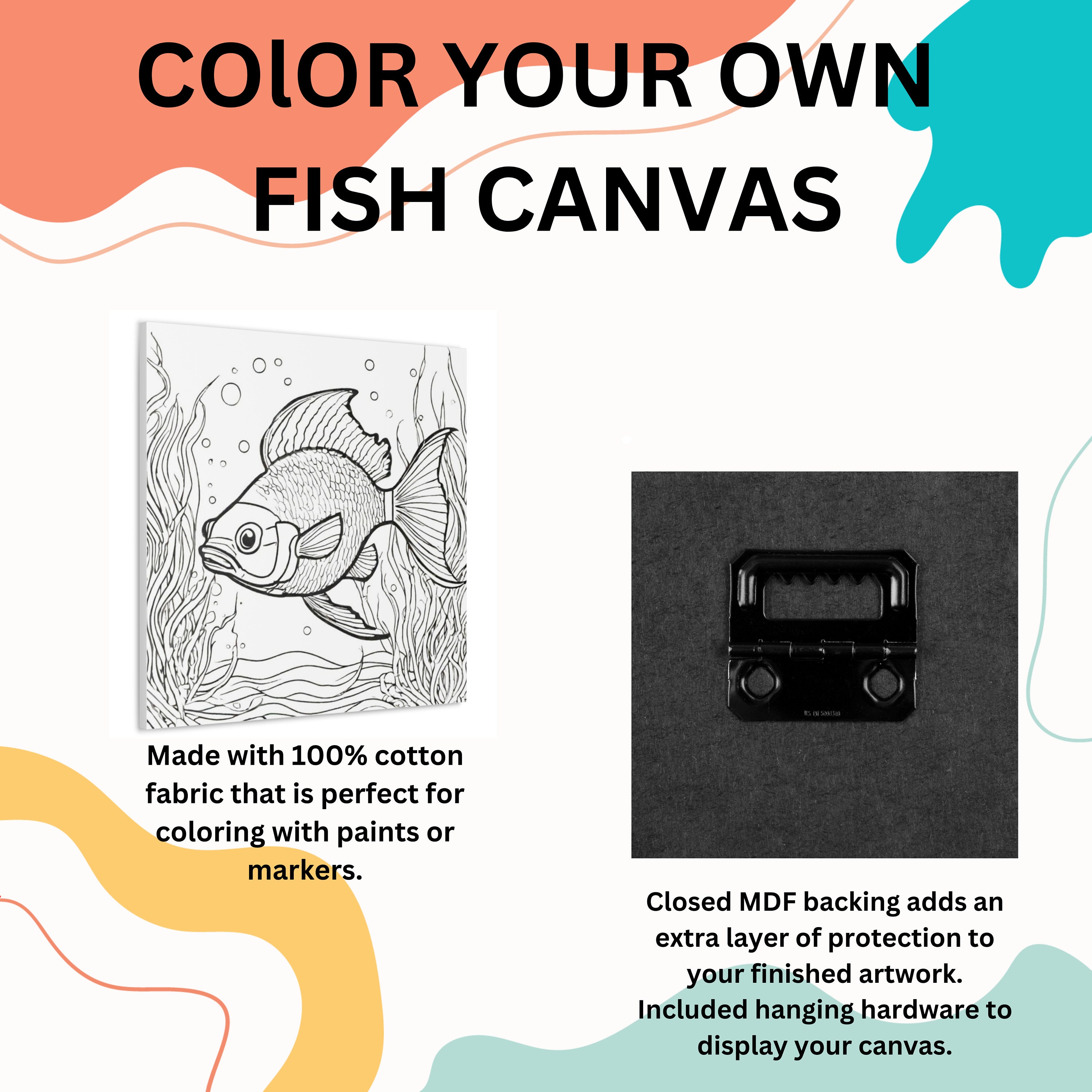 Color Your Own Fish Poster, DIY Craft Activity, Ocean Theme Coloring in ...