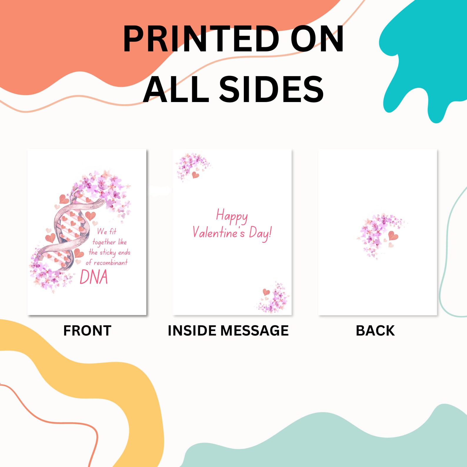 Biology Valentine Card, Romantic DNA Valentine's Day Card for Science ...