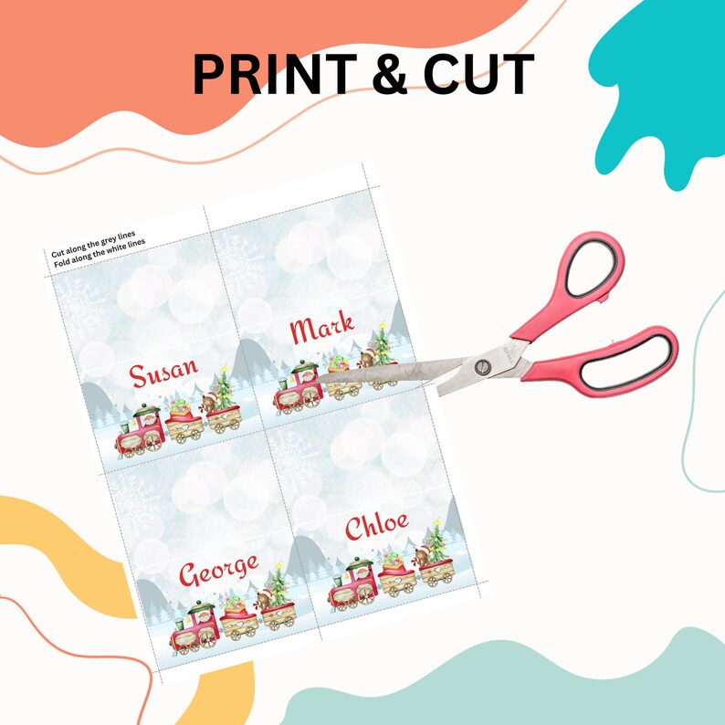 Printable Christmas Placecards, Table Tent Name Cards, Editable Canva ...