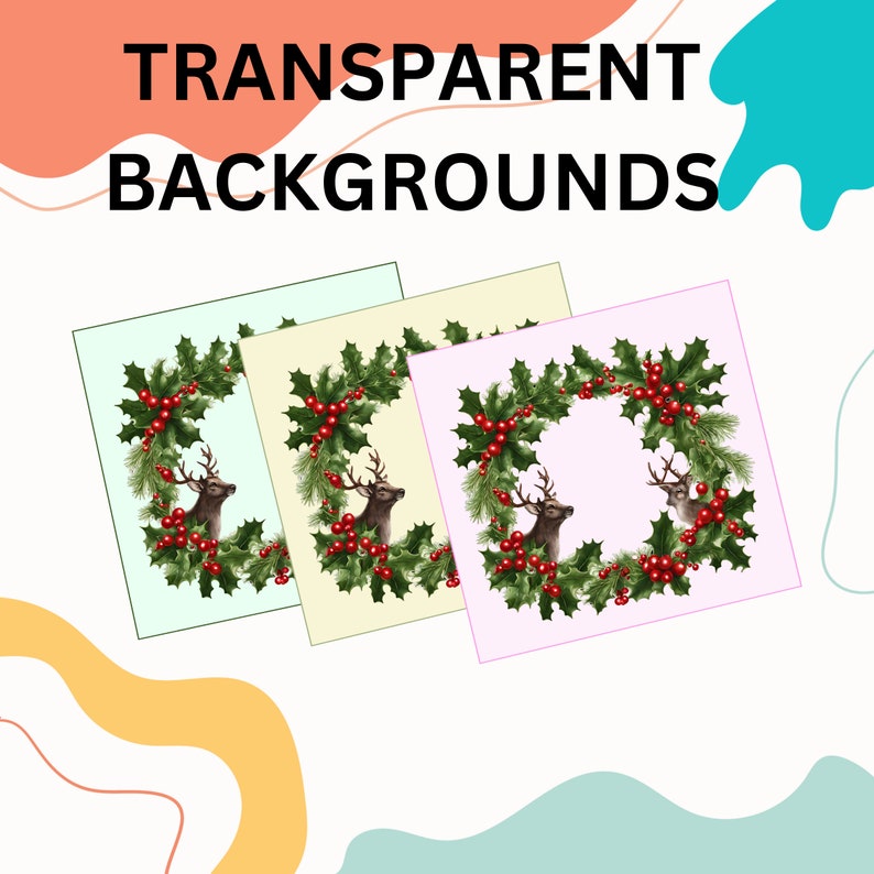 Holly Border Design Clipart, Holly Frame Svg, Christmas Holly & Berries ...