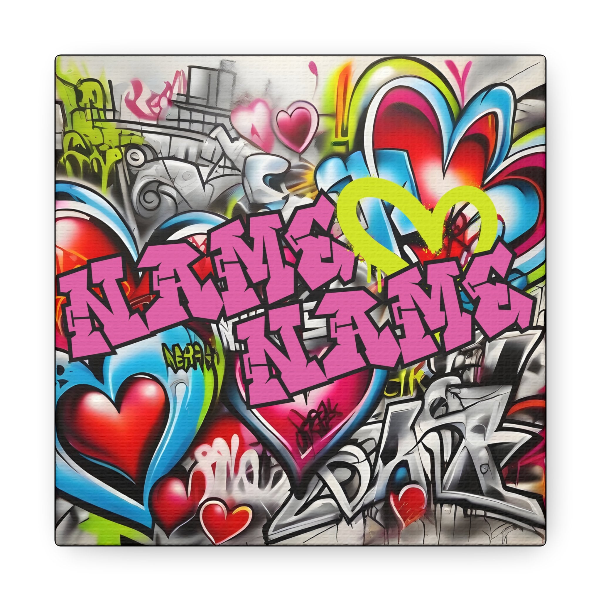 Graffiti Drawings Of Hearts JEUXUS Love Heart Canvas Wall Art Colorful