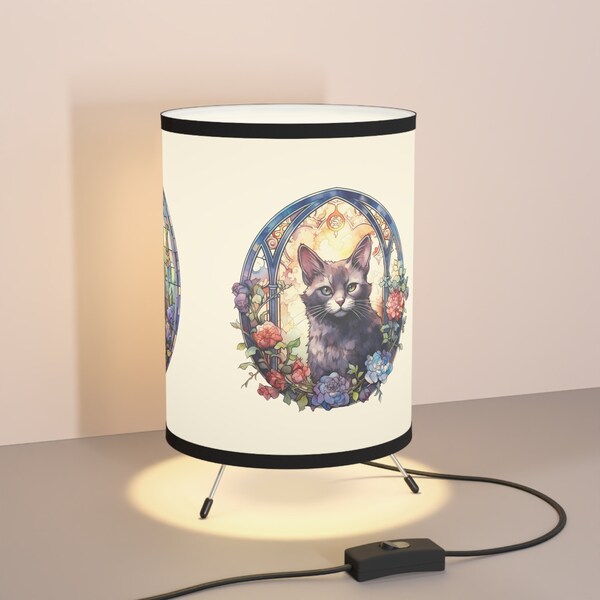 Stained Glass Cat Lamp - Etsy