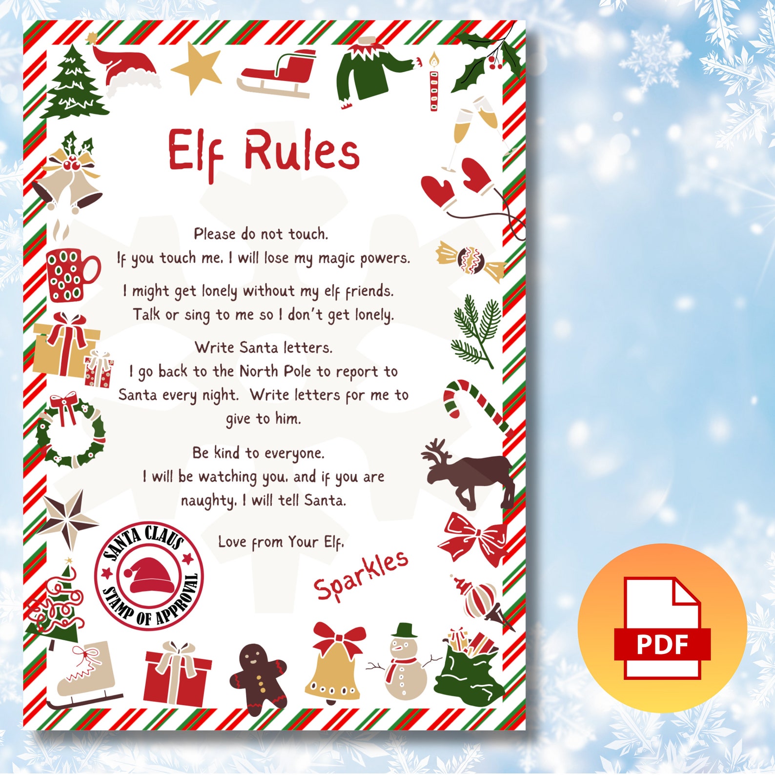 Printable Elf Rules, North Pole Mail, Elf on Shelf Arrival Letter ...