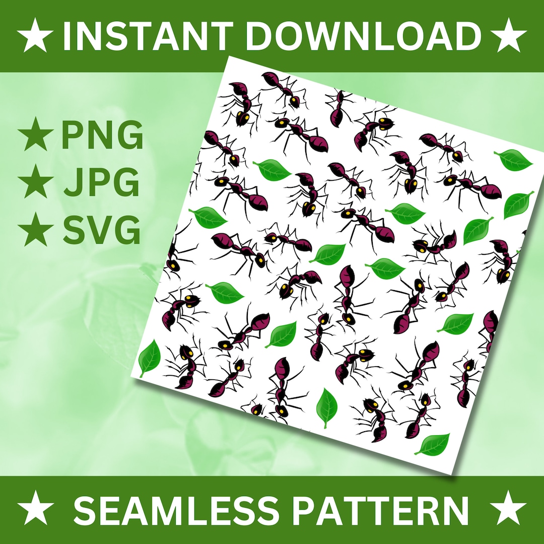 Printable Repeating Pattern Ants, Army Ants Digital Paper, Garden Bugs ...