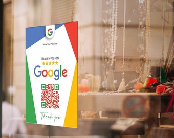Google Review QR Counter Card Template, Google Review QR Code, Review ...