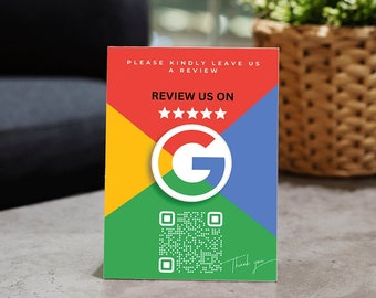 Google Review QR Counter Card Template, Google Review QR Code, Review ...