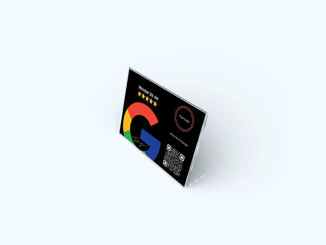 Google Review QR Counter Card Template, Google Review QR Code, Review ...