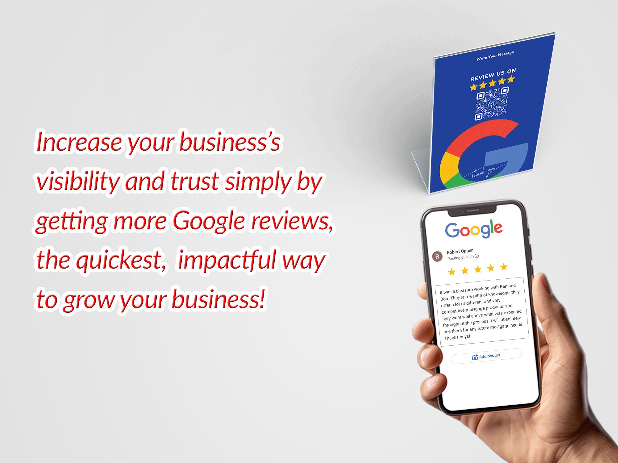 Google Review QR Counter Card Template, Google Review QR Code, Review ...