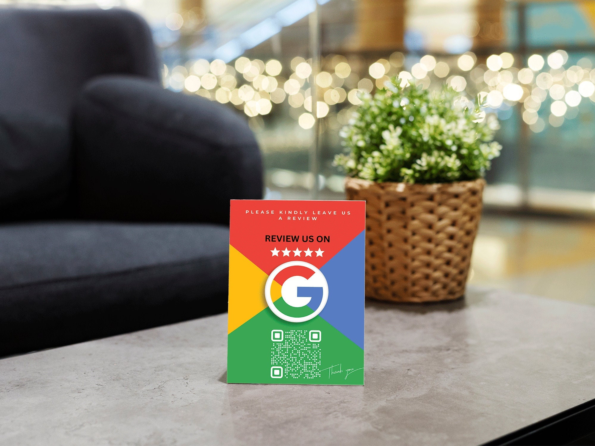 Mini QR Code Sign, Google Review Template, Review Us on Google ...