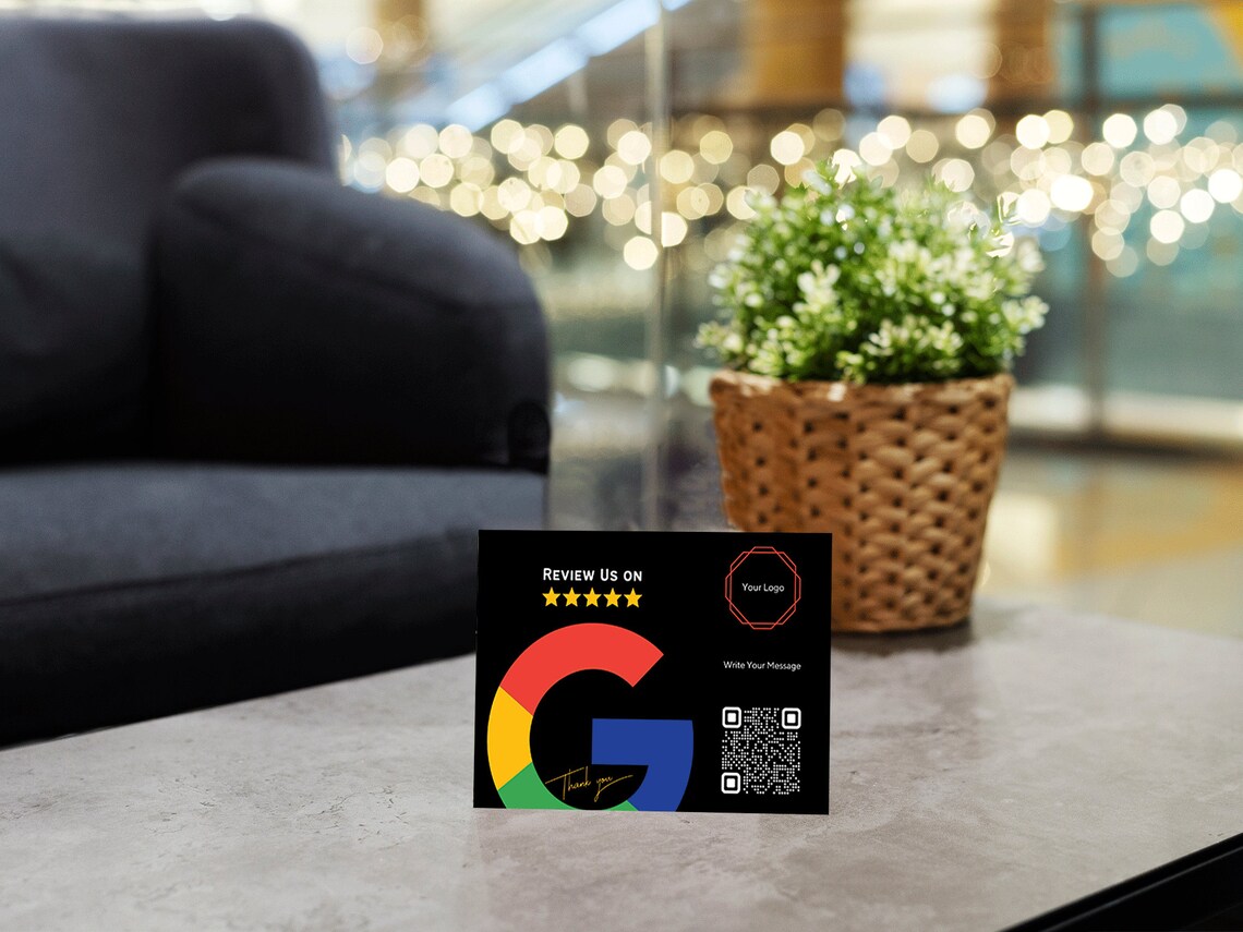 Google Review QR Counter Card Template, Google Review QR Code, Review ...