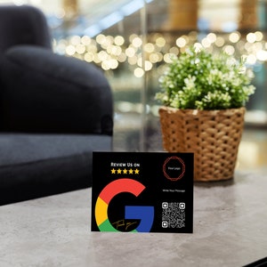 Google Review QR Counter Card Template, Google Review QR Code, Review ...