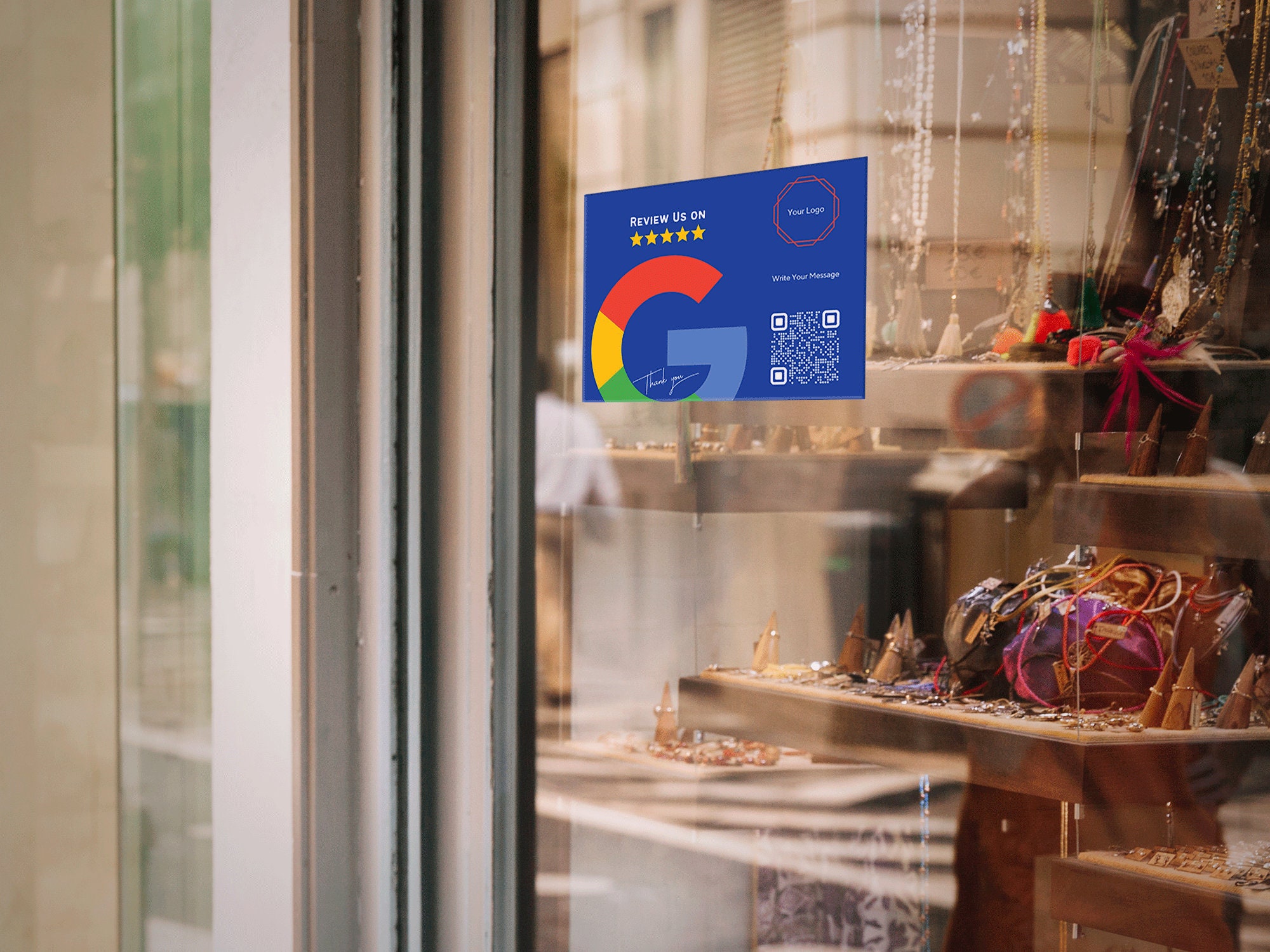 Google Review QR Counter Card Template, Google Review QR Code, Review ...