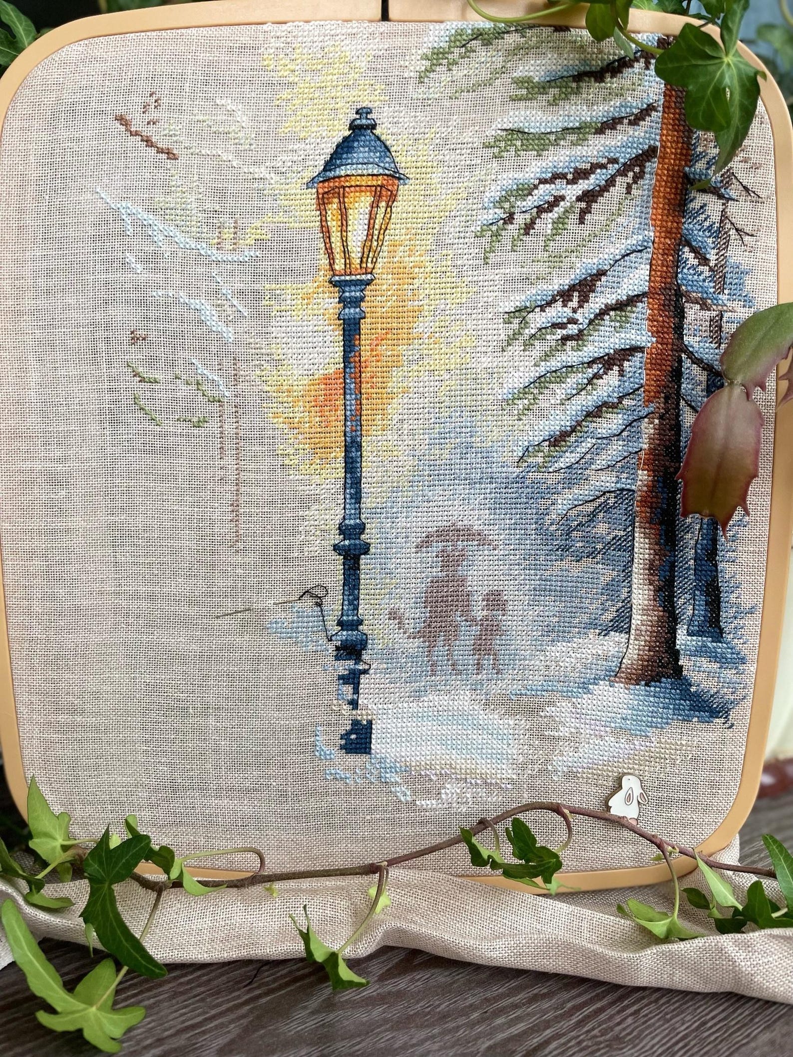 Narnia Lamppost Forest Cross-stitch Embroidery Pattern ; Magic Forest ...