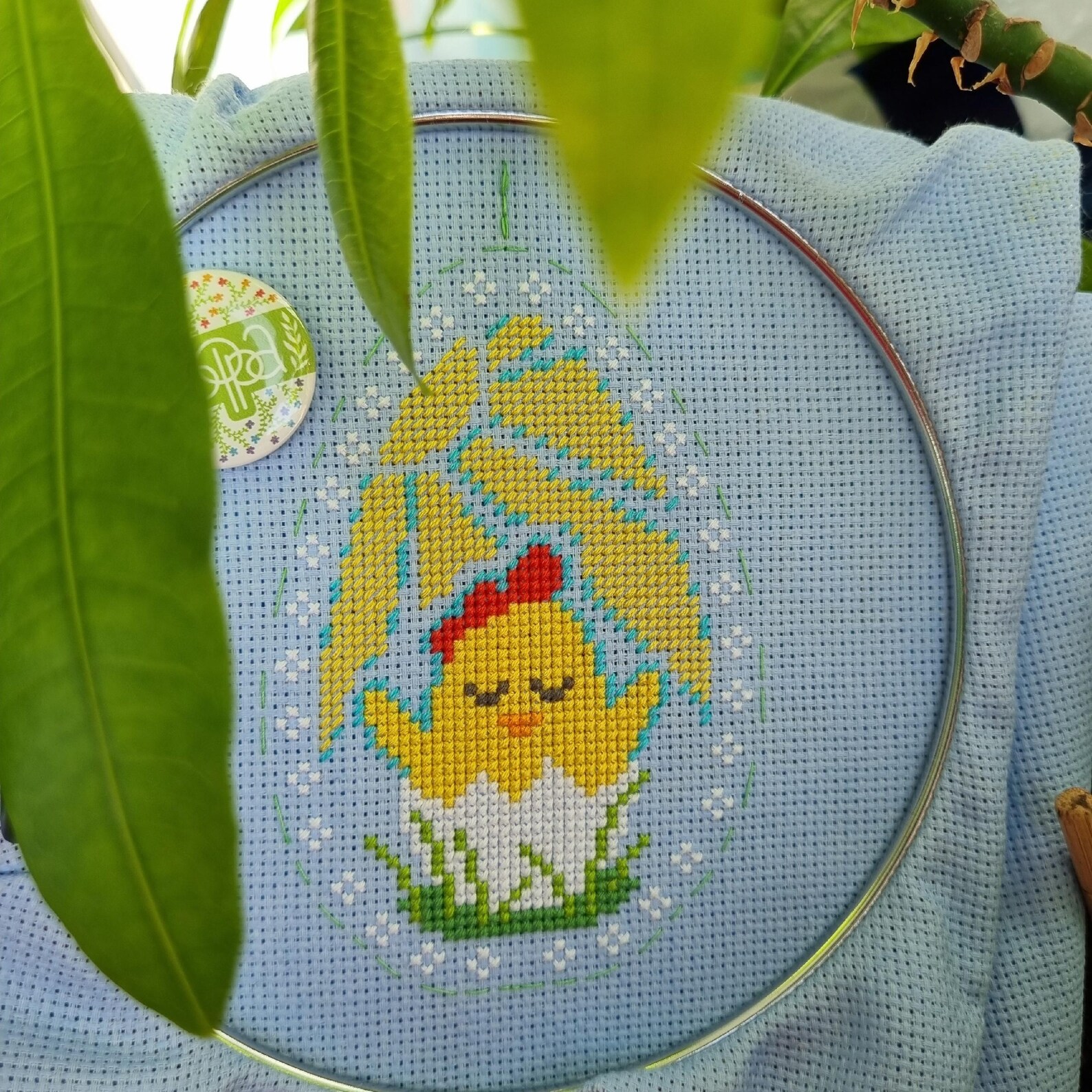 Easter Chick Cross-stitch Pattern: Colorful Egg Embroidery (PDF Pattern ...