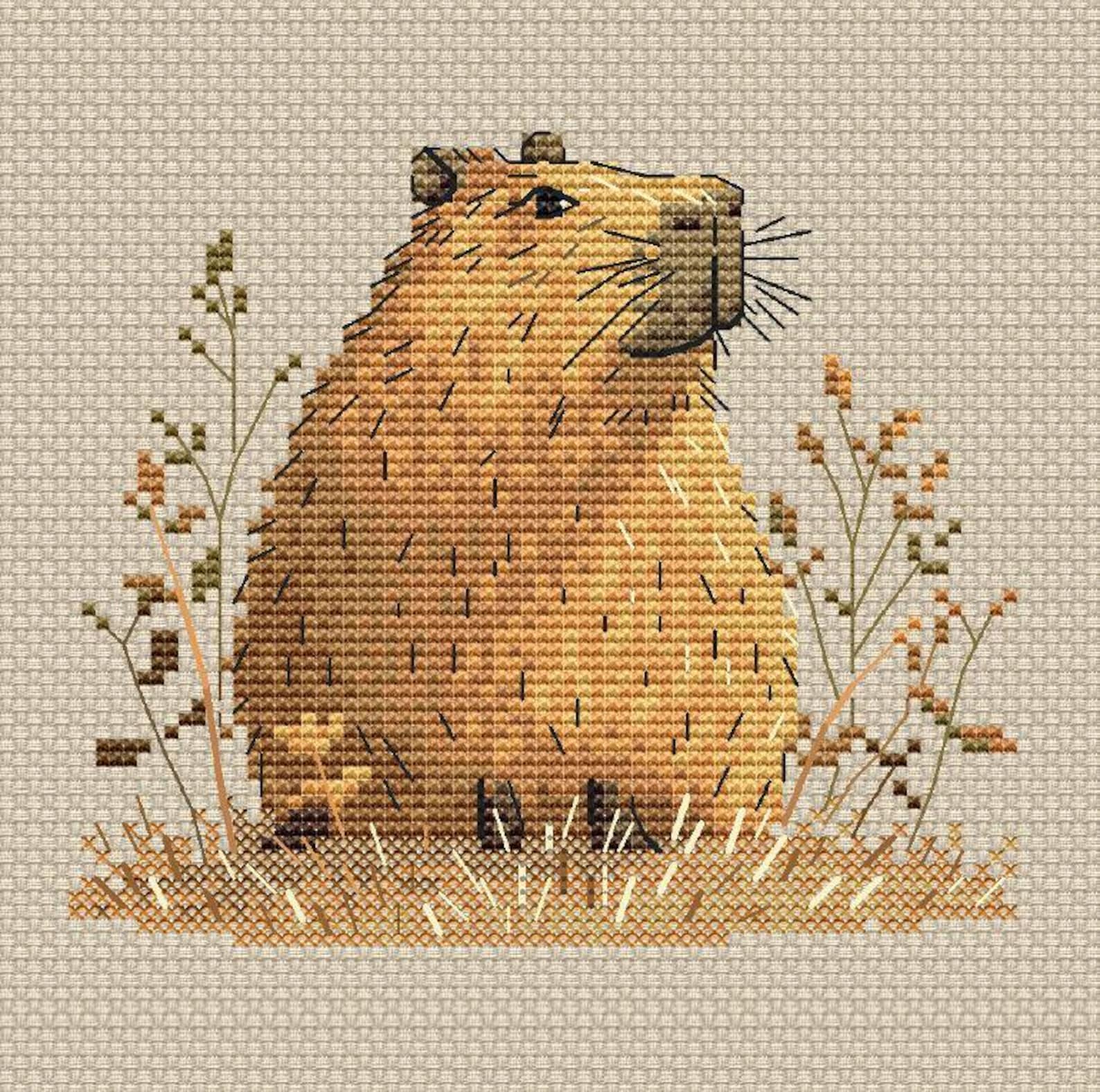Capybara Cross-stitch Embroidery Pattern ; Animal Cross-stitch ...