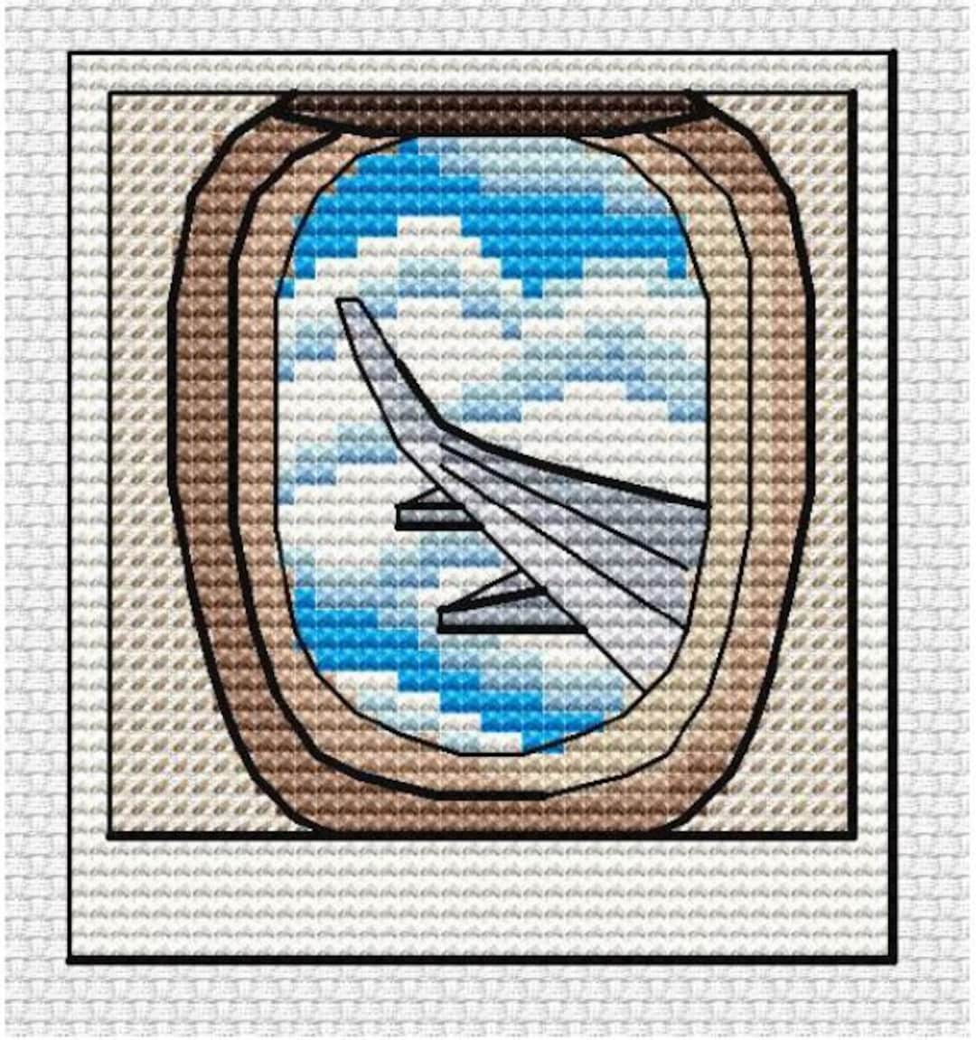 Airplane Illuminator Cross-stitch PDF Pattern ; Vacations Embroidery ...