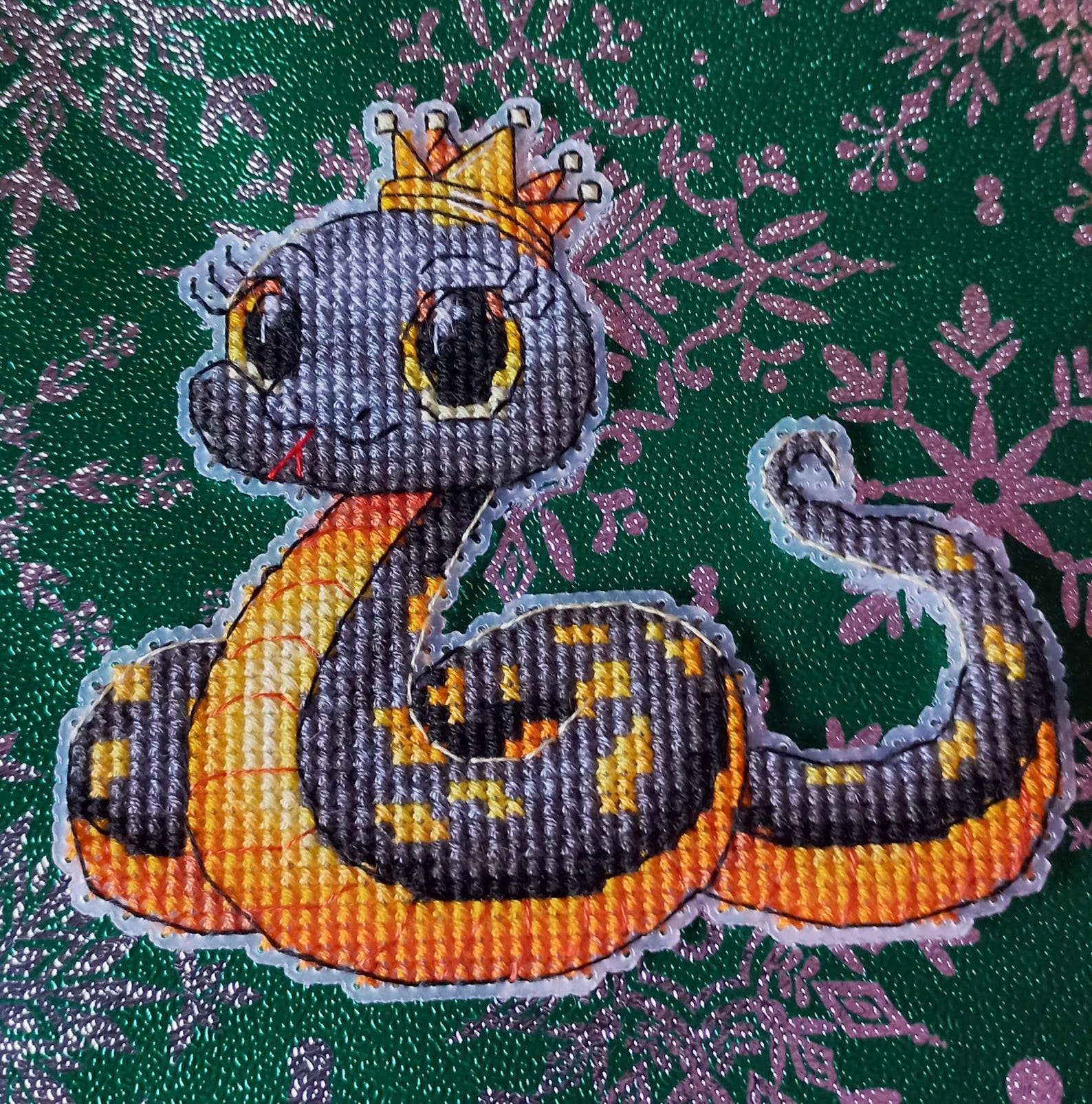 Snake New Year Cross-stitch Pattern ; King Cobra Embroidery Pattern ...