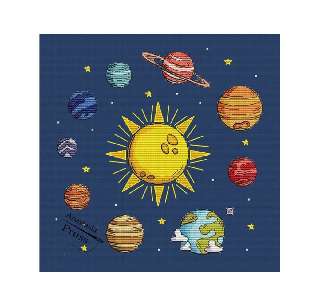 Solar System Cross-stitch Pattern ; Kids Room Decor ; PDF Pattern ...