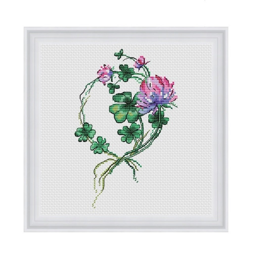 Clover Bouquet Cross-stitch PDF Pattern ; Saint Patrick Embroidery ...