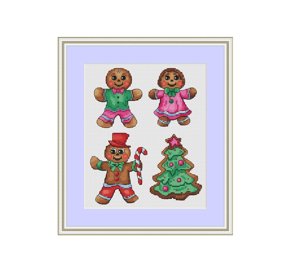 Gingerbread Men Cross Stitch Pattern ; Funny Christmas Cookies Pattern ...