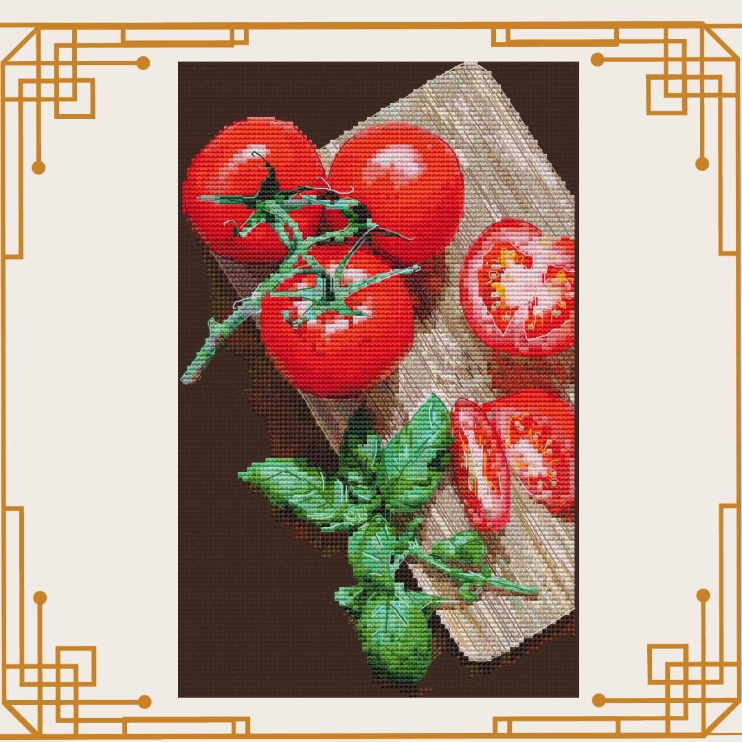 Tomatoes Cross-stitch Pattern ; Food Realistic Embroidery ; Kitchen ...