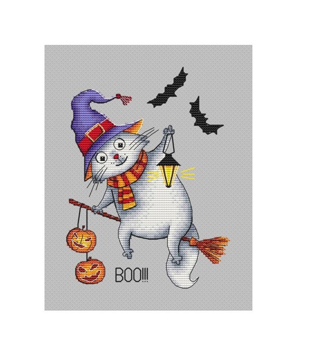 Halloween Cat PDF Pattern ; Magic Embroidery Pattern ; Digital Pattern ...