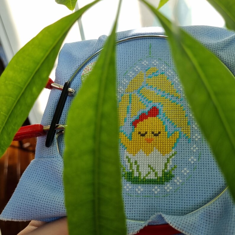 Easter Chick Cross-stitch Pattern: Colorful Egg Embroidery (PDF Pattern) - Etsy