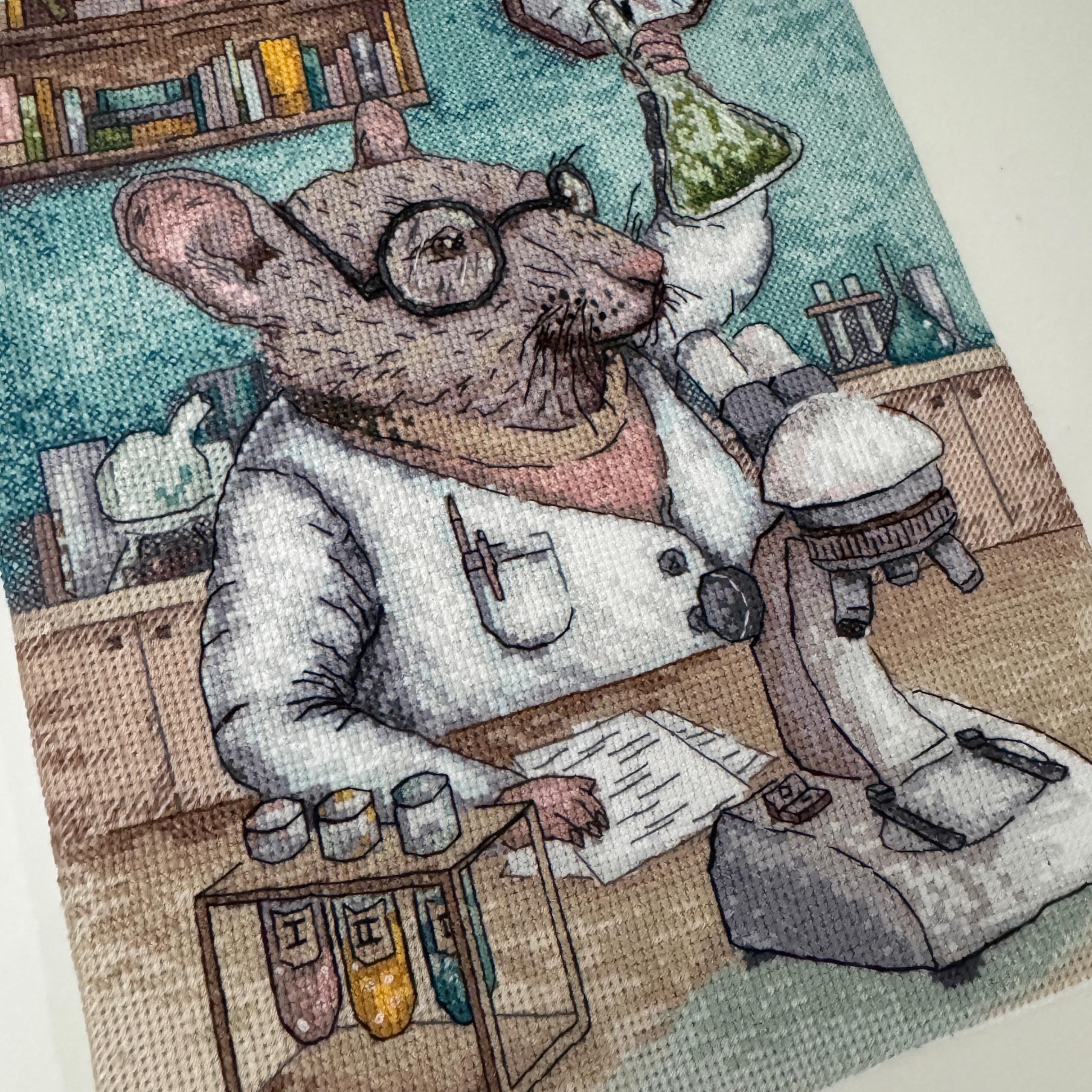 Scientist Mouse Cross-stitch Pattern ; Gift for Geneticist ; Gift for ...