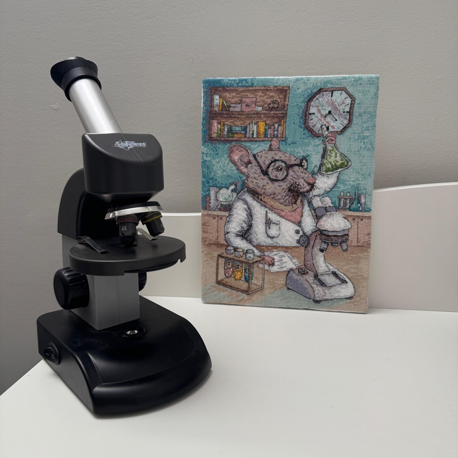 Scientist Mouse Cross-stitch Pattern ; Gift for Geneticist ; Gift for ...