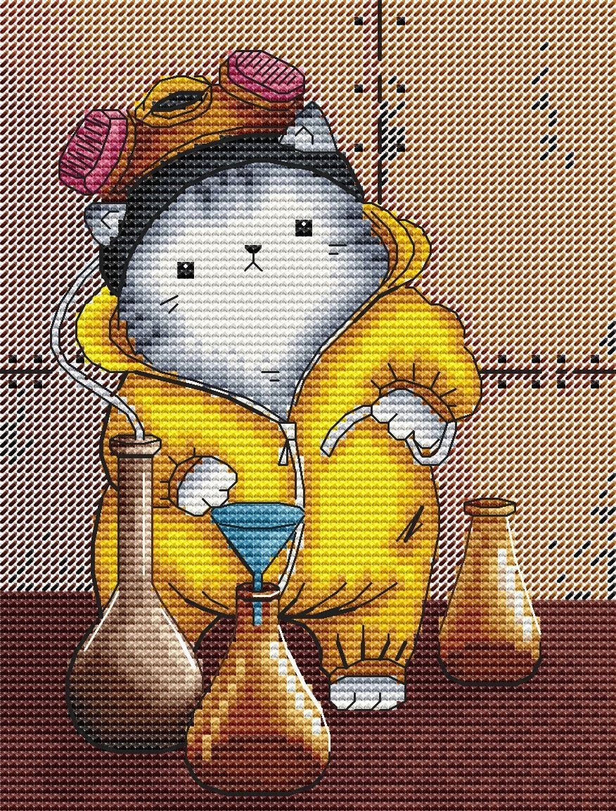 Breaking Bad Inspired Cross Stitch Pattern Cat Chemist Embroidery ...