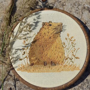 Capybara Cross-stitch Embroidery Pattern ; Animal Cross-stitch ...