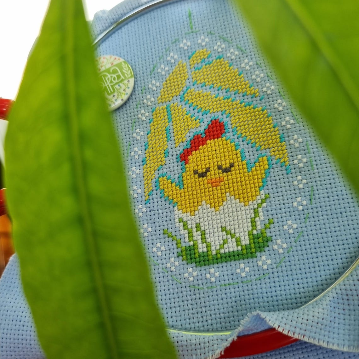 Easter Chick Cross-stitch Pattern: Colorful Egg Embroidery (PDF Pattern) - Etsy