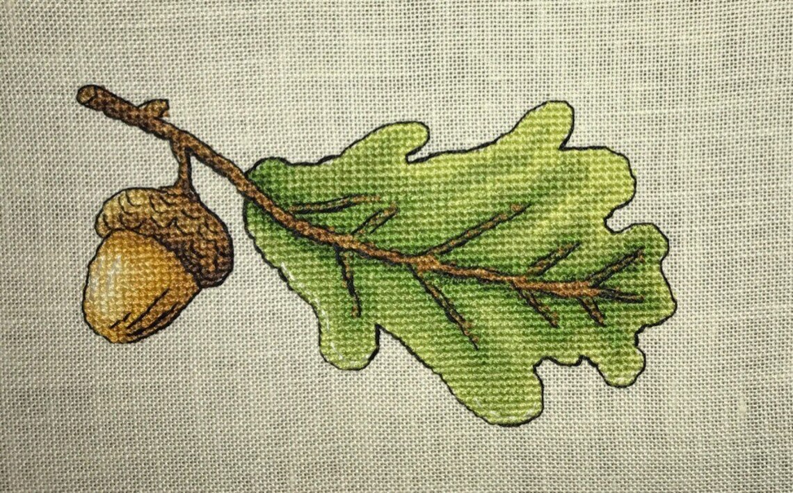 Acorn Cross Stitch Pattern: Botanical Ornament (digital Pattern) - Etsy