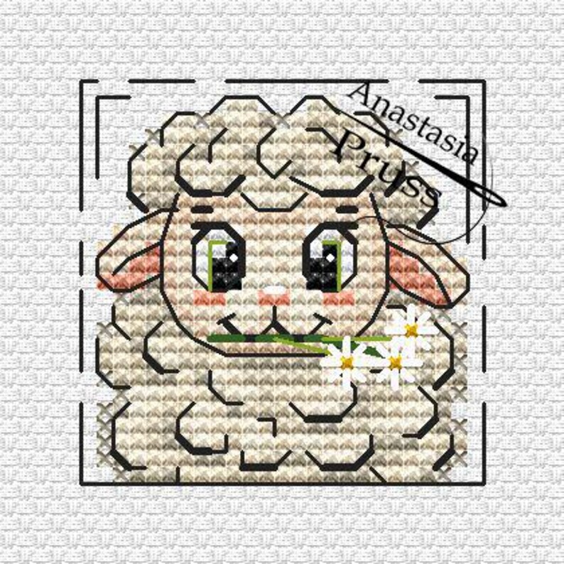 Cute Lamb Cross Stitch Pattern: Farm Animal Embroidery (PDF Pattern) - Etsy