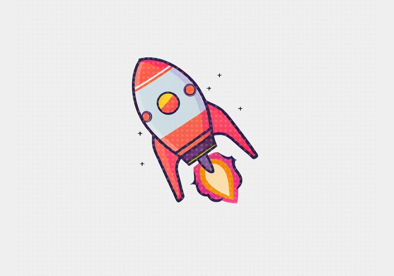 Rocketship PNG Digital Download Clip Art - Etsy