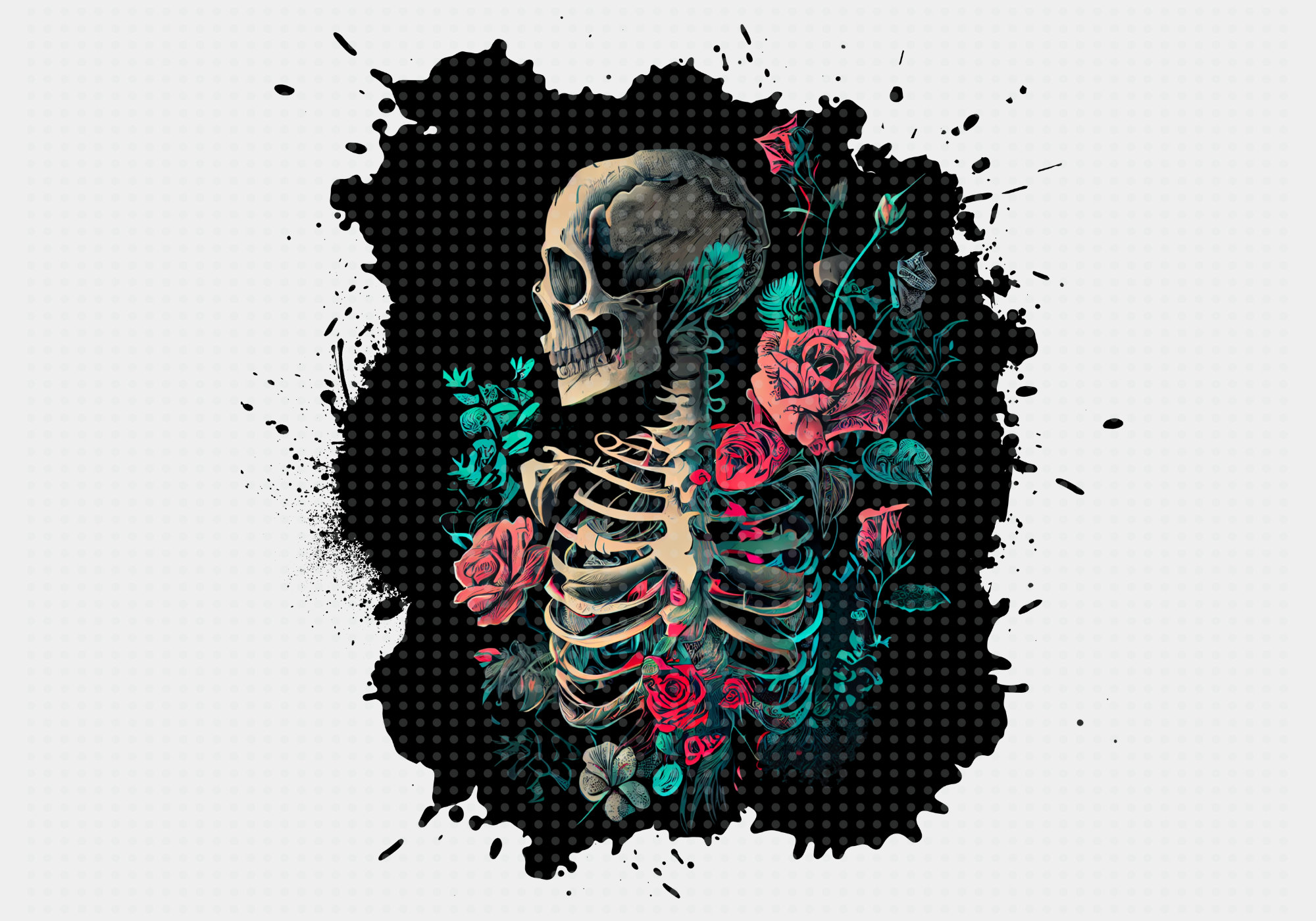 Bones and Rose PNG Clipart Digital Download Human Anatomical - Etsy