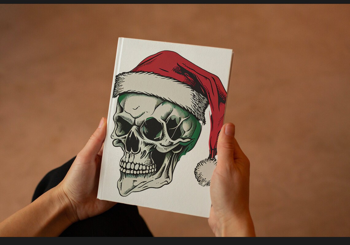 Skull in Christmas Hat PNG Digital Download Clip Art 6 - Etsy