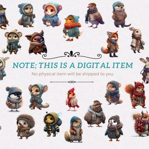 PNG Winter Animal Clipart | Winter Art | Digital Download Bundle | 24 ...