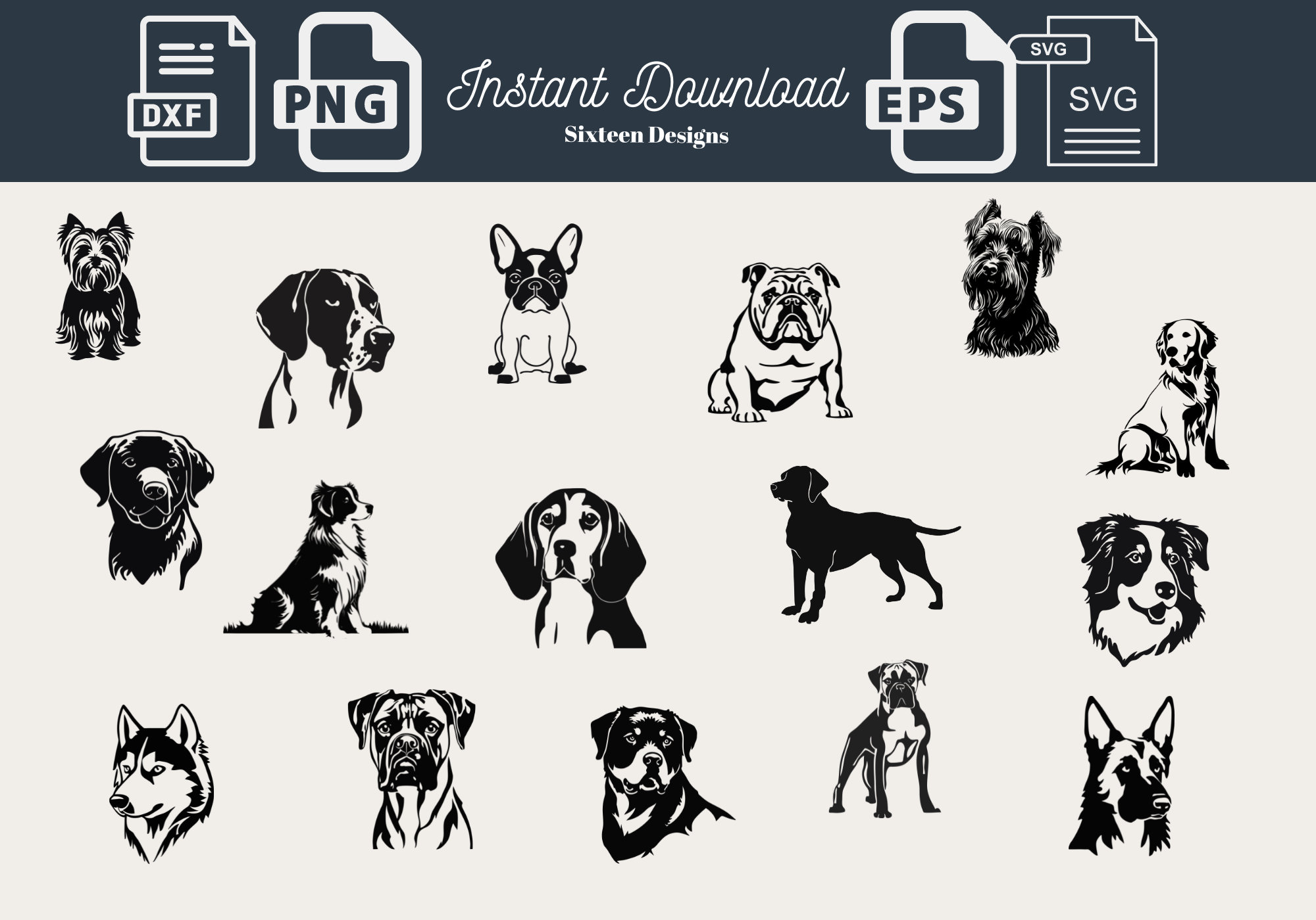 Dog Vector Bundle Dogs SVG Bundle File for Cricut Silhouette Svg Cut ...