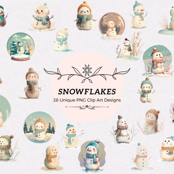 Snowmen Clip Art - Etsy