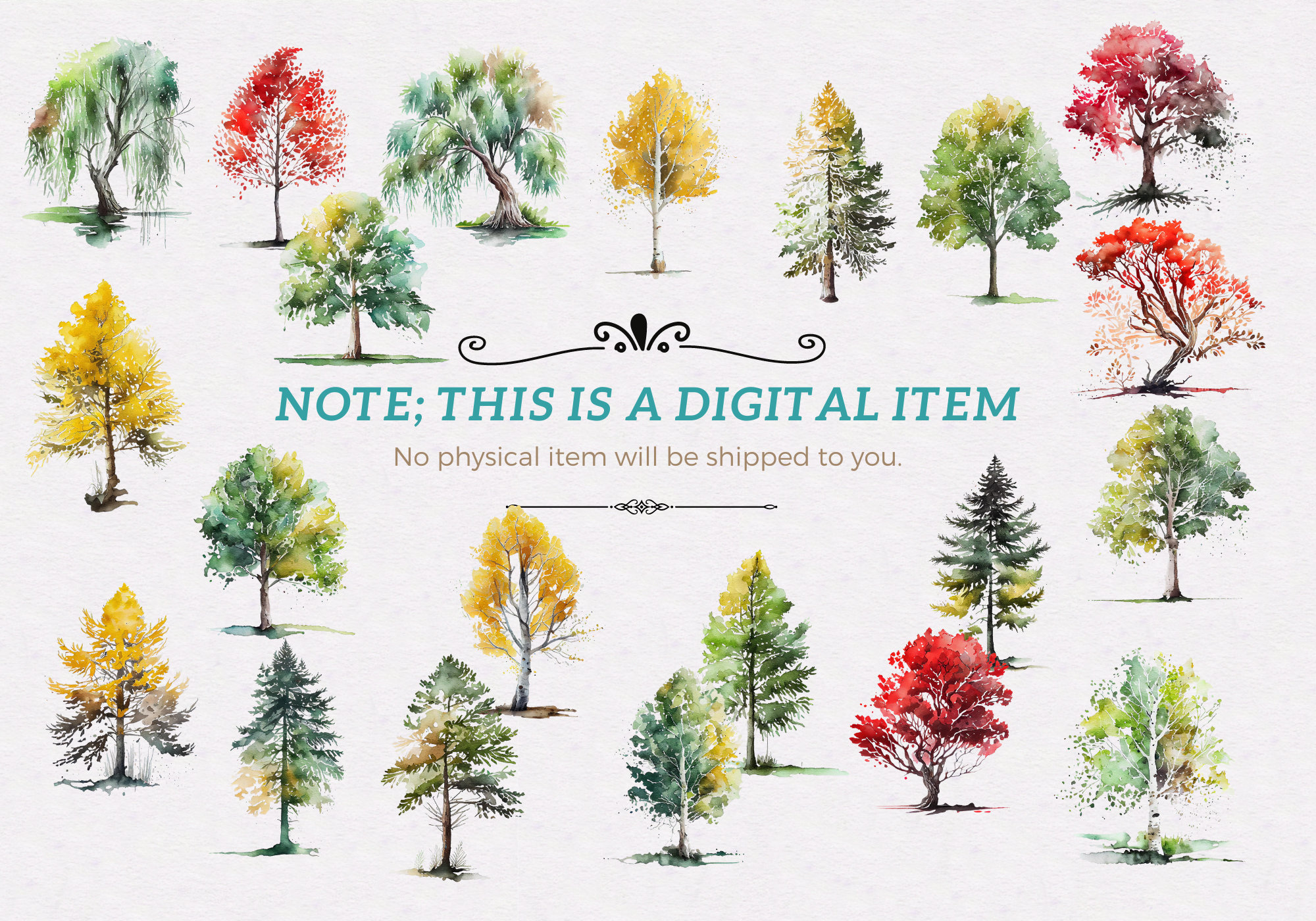 PNG Tree Clipart Watercolor Boho Tree Art Digital Download Bundle 21 ...