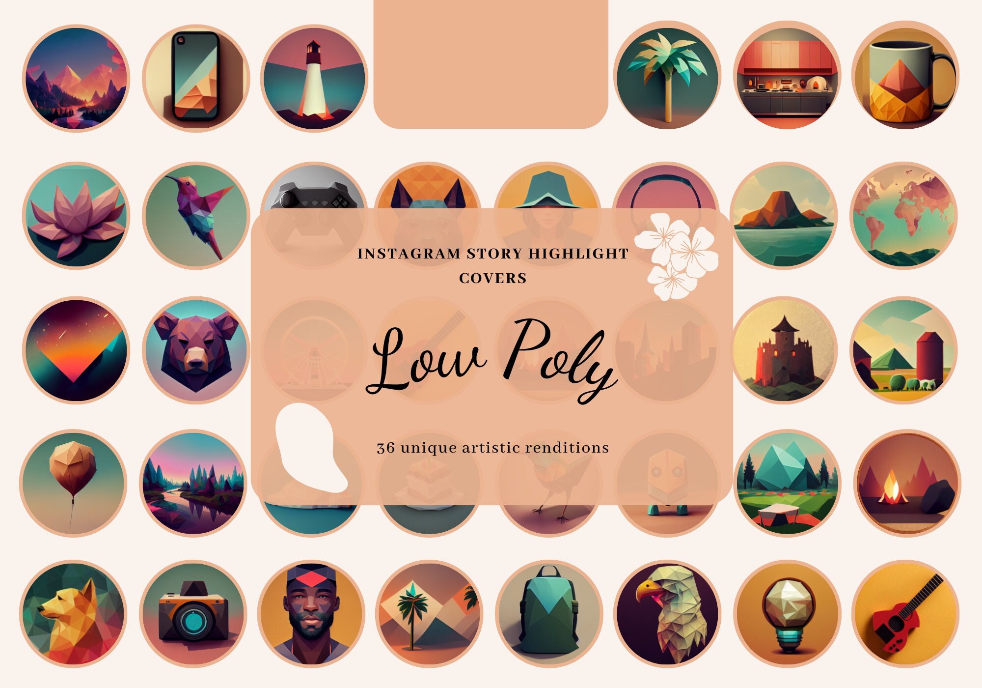 Low Poly Instagram Highlight Covers | Original Minimal IG Highlights ...